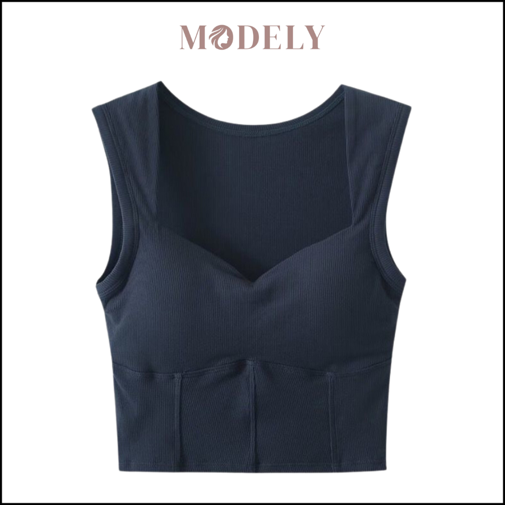 Jual MODELY - Tanktop Bra Sport Crop Top Square Neck Tangtop Olahraga ...