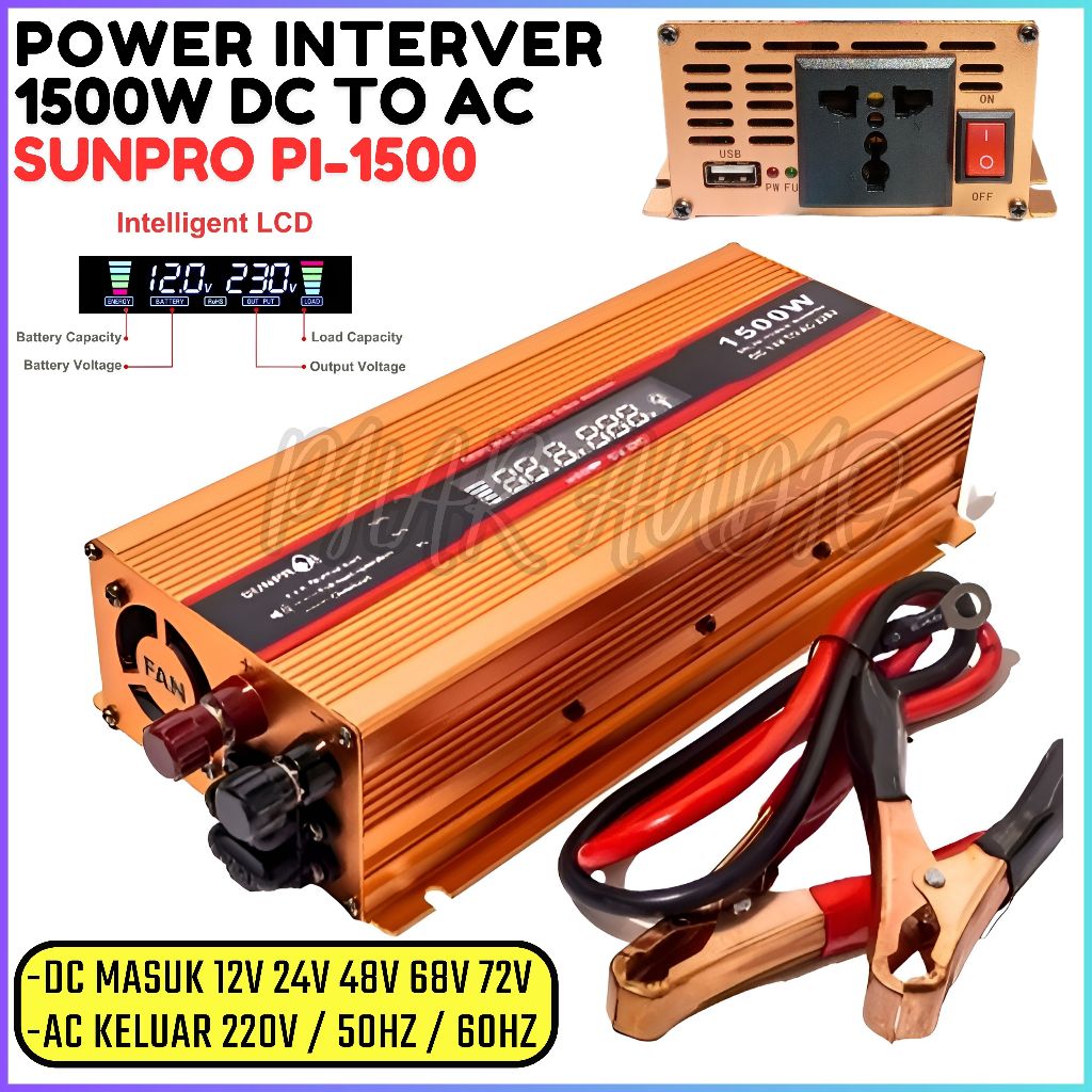 Jual SUNPRO Power Inverter 1500W Inverter PI 1500 | Inverter Power DC ...