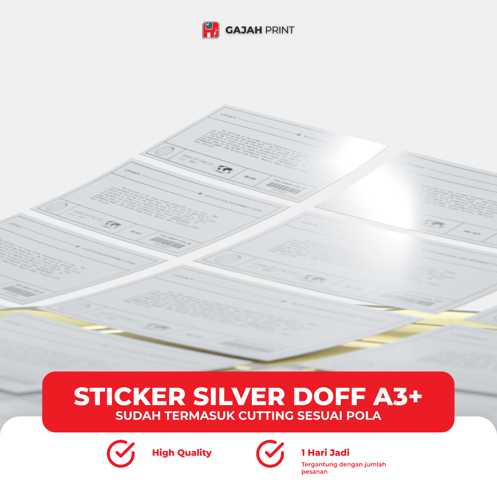 Jual Stiker Silver Doff A3+ Custom / Stiker Metalic Doff + Cutting Kiss ...