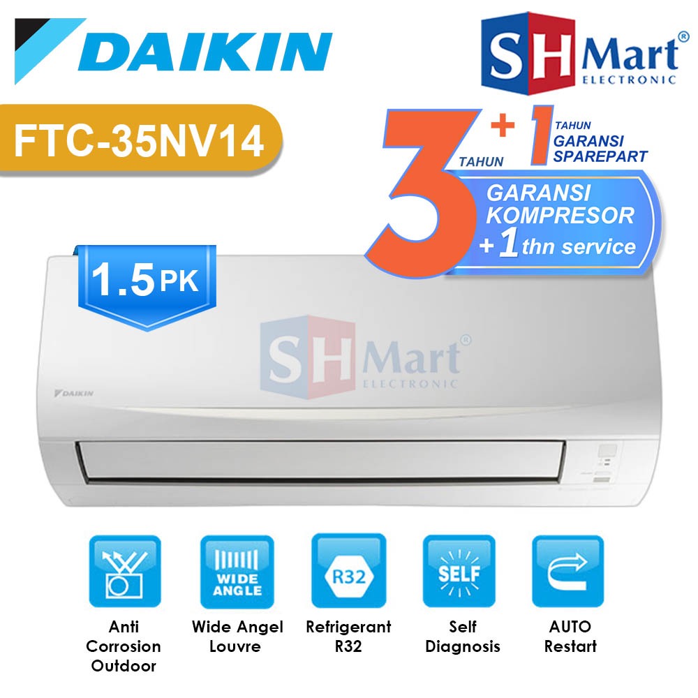 Jual AC 1,5 PK DAIKIN THAILAND FTC-35NV FTC 35NV 1 1/2 PK GARANSI RESMI (MEDAN) | Shopee Indonesia