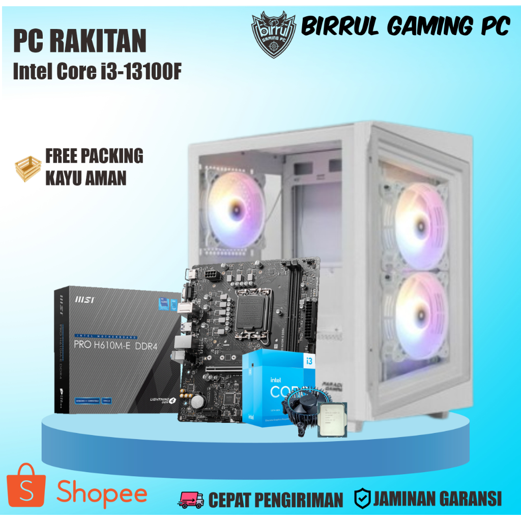 Jual Pc Gaming ddr4 i3 13100F I 16Gb I 256Gb I 1tb I Rx 6650 Xt 8Gb ...