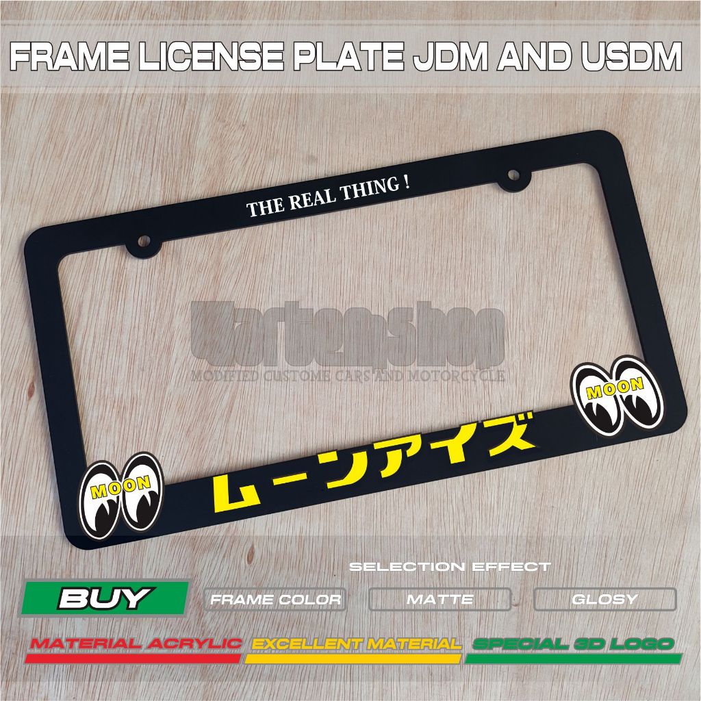 Jual FRAME PLATE MOBIL JDM AND USDM MOON THE REAL THING | Shopee Indonesia