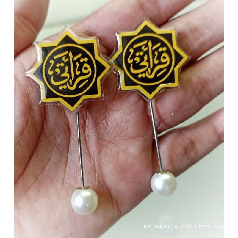 Jual BROS TUSPIN LOGO QIROATI HITAM SEGI 8 / BROS JILBAB LOGO CUSTOM ...