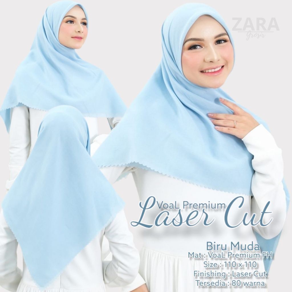 Jual Kerudung Voal Segi Empat Polos Warna Biru Muda | Shopee Indonesia