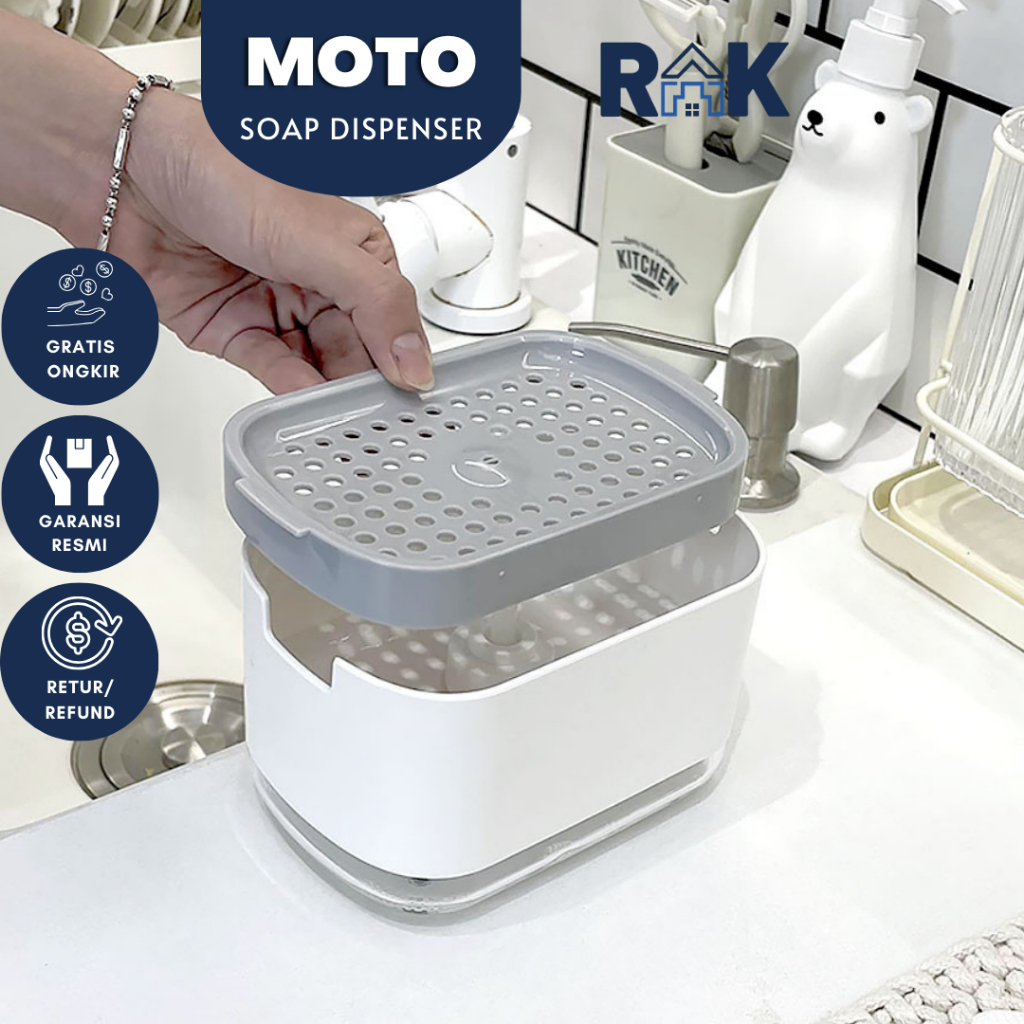 Jual RAK - MOTO Soap Dispenser Tempat Sabun Cuci Piring Tempat Sponge ...