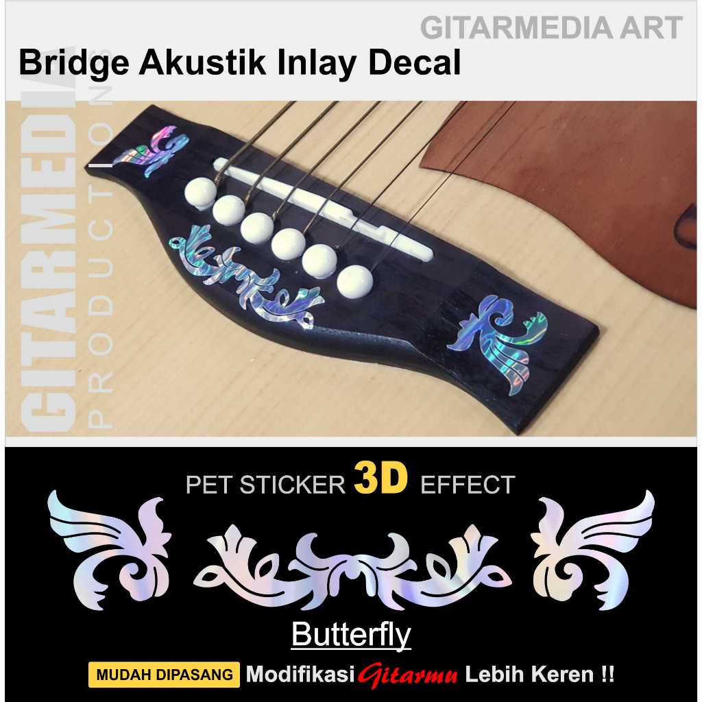 Jual stiker gitar bridge inlay-stiker inlay bridge gitar akustik ...