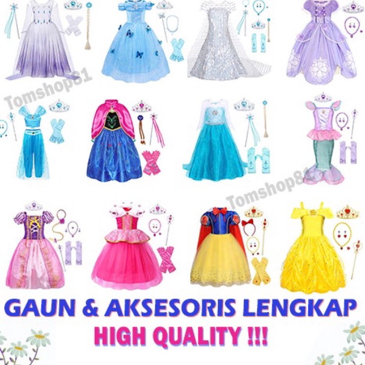 Jual Gaun Princess Baju Princess Dress Princess Kostum Princess gaun ...