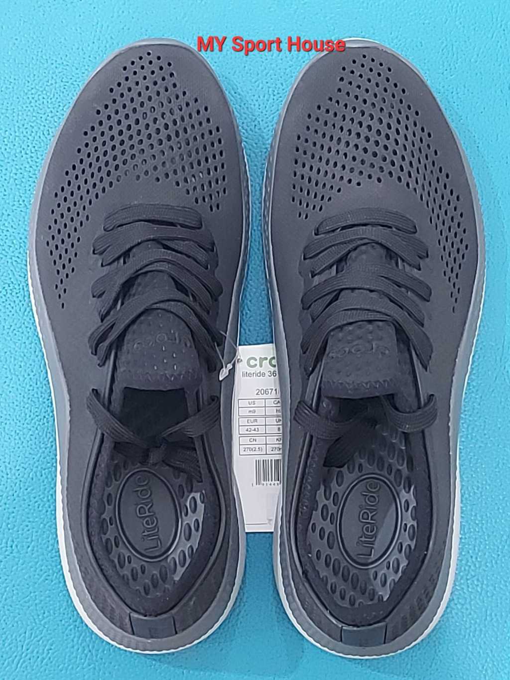 Jual Sepatu Sneaker Pria CROCS Literide 360 Pacer Original - Black+Grey ...