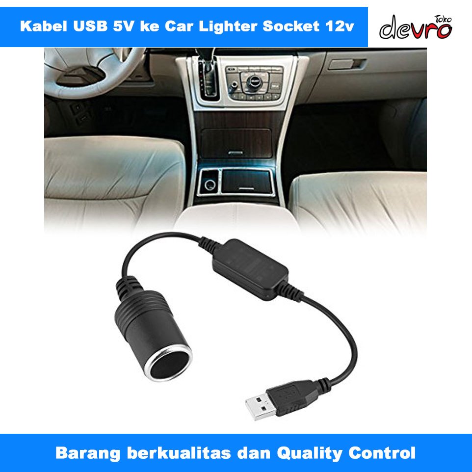 Jual Kabel USB 5V ke Car Lighter Socket 12V - Converter Car Lighter to ...