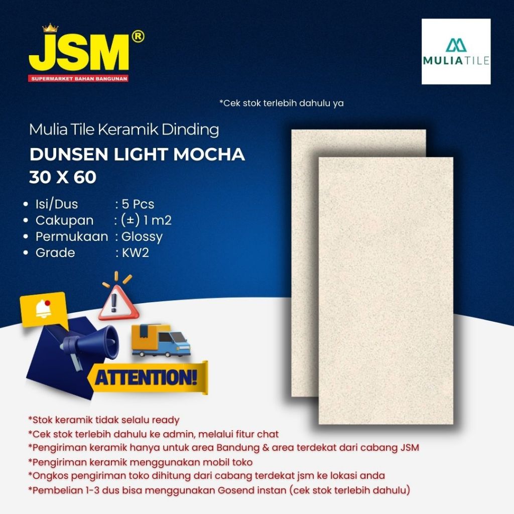 Jual Mulia Tile Keramik Dinding Dunsen Light Mocha / Moka Muda Glossy ...