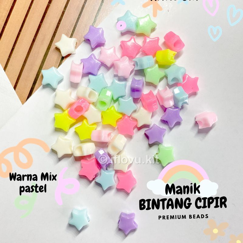 Jual Manik Manik Bintang Cipir Warna Pastel iflovu kit | Shopee Indonesia