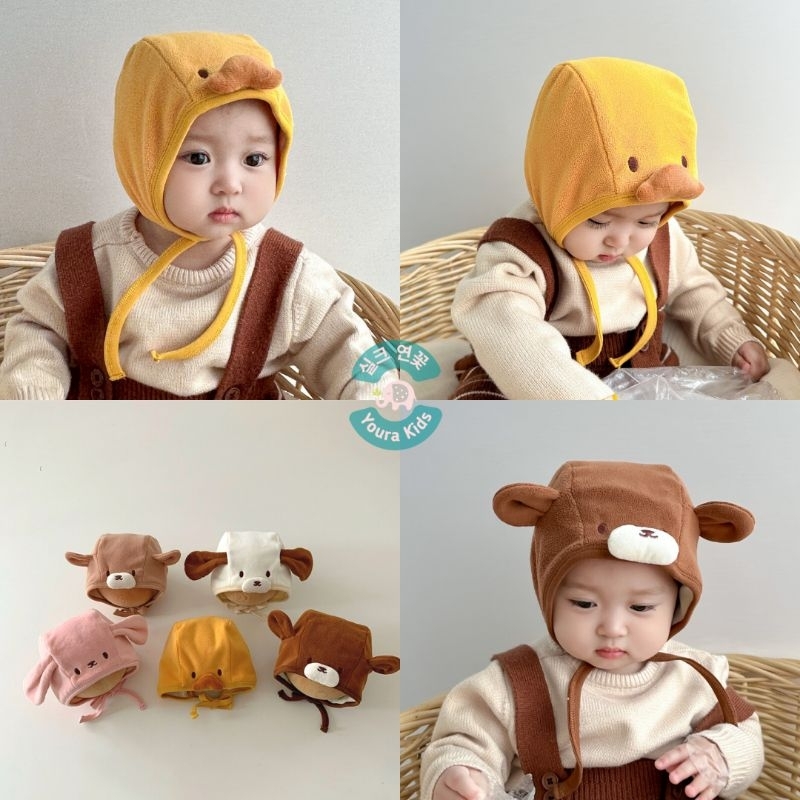 Jual 0-18 bln | Topi Bonnet Anak Bayi Batita-SOFT COTTON ANIMAL V1 ...