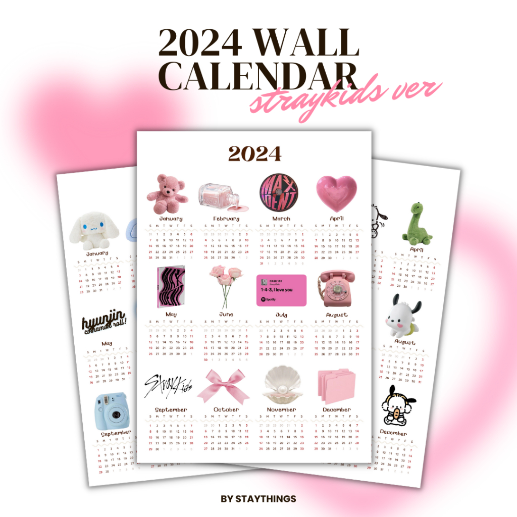 Jual ⋅♡ staythings [ready, last stock!] 2024 Aesthetic Wall Calendar ...
