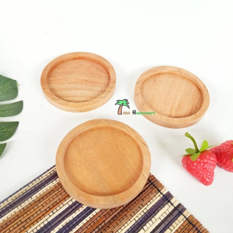 Jual ARENHANDICRAFT Coaster lubang bulat kayu mahoni | Shopee Indonesia