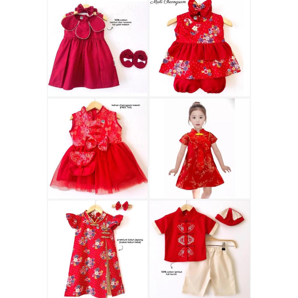 Jual HONEY BJ325A baju cheongsam imlek baru dress anak cewek setelan ...