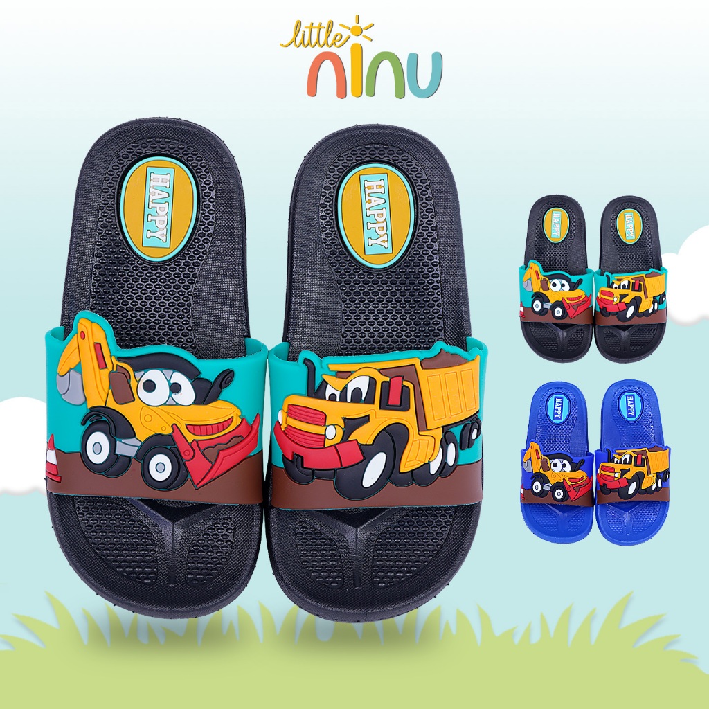 Jual LITTLE NINU Sandal Jelly Anak Slip On Slipper Car Karakter Mobil ...