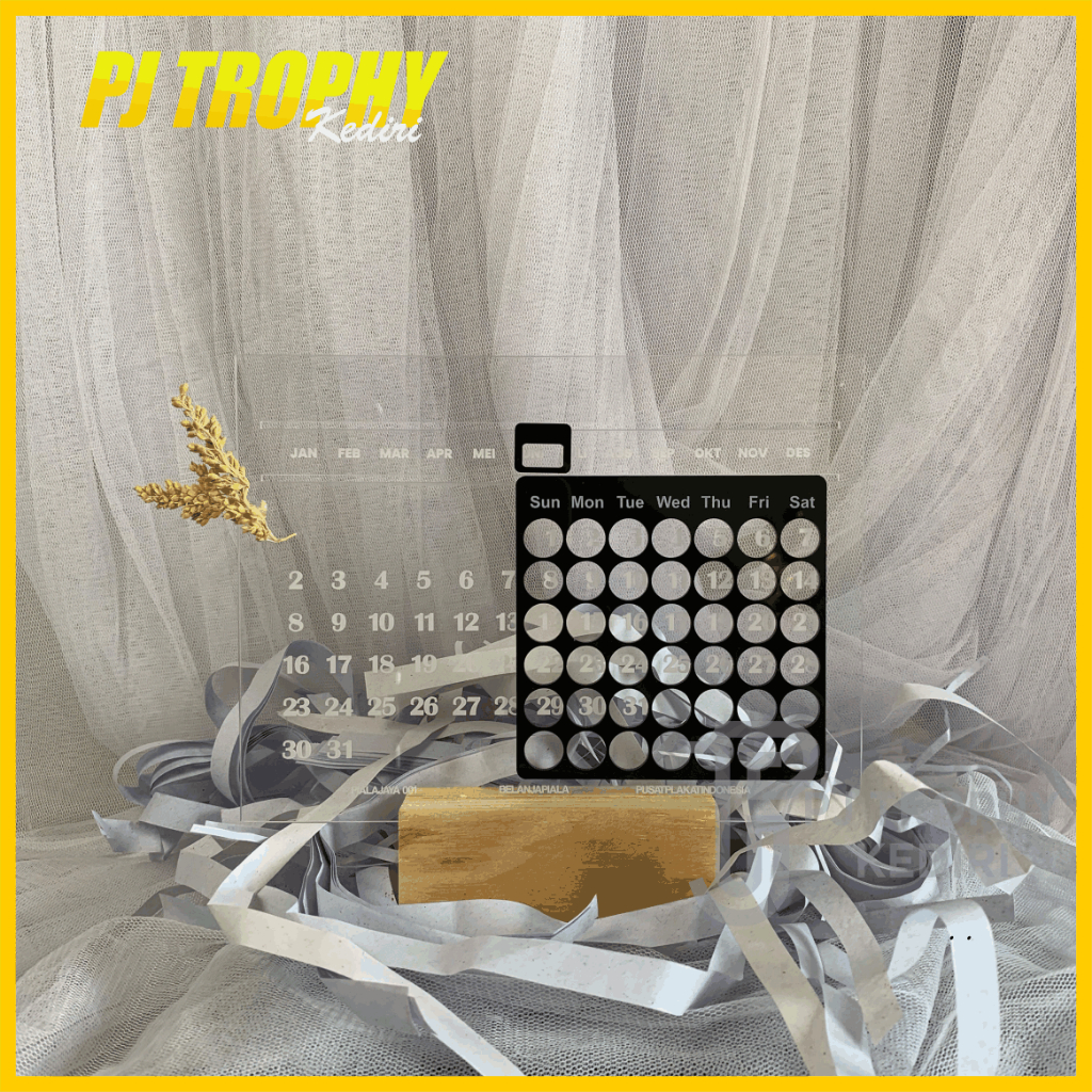 Jual KALENDER ABADI AKRILIK AESTHETIC | SOUVENIR MEJA | KADO ULANG ...