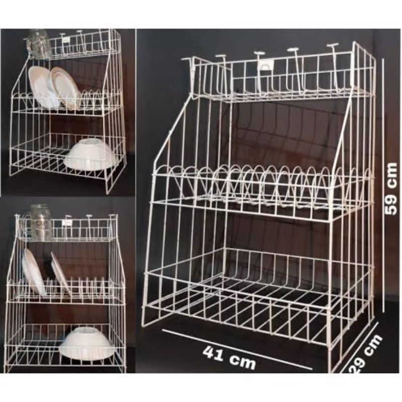 Jual RAK PIRING MEJA SUSUN 3 / RAK PIRING / RAK DAPUR / RAK RPL SUSUN 3 ...