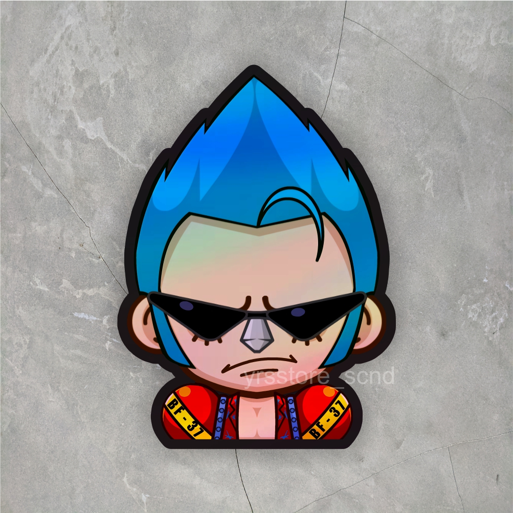 Jual Sticker Anime Franky One Piece Ukuran +- 5,6 cm sticker case hp ...