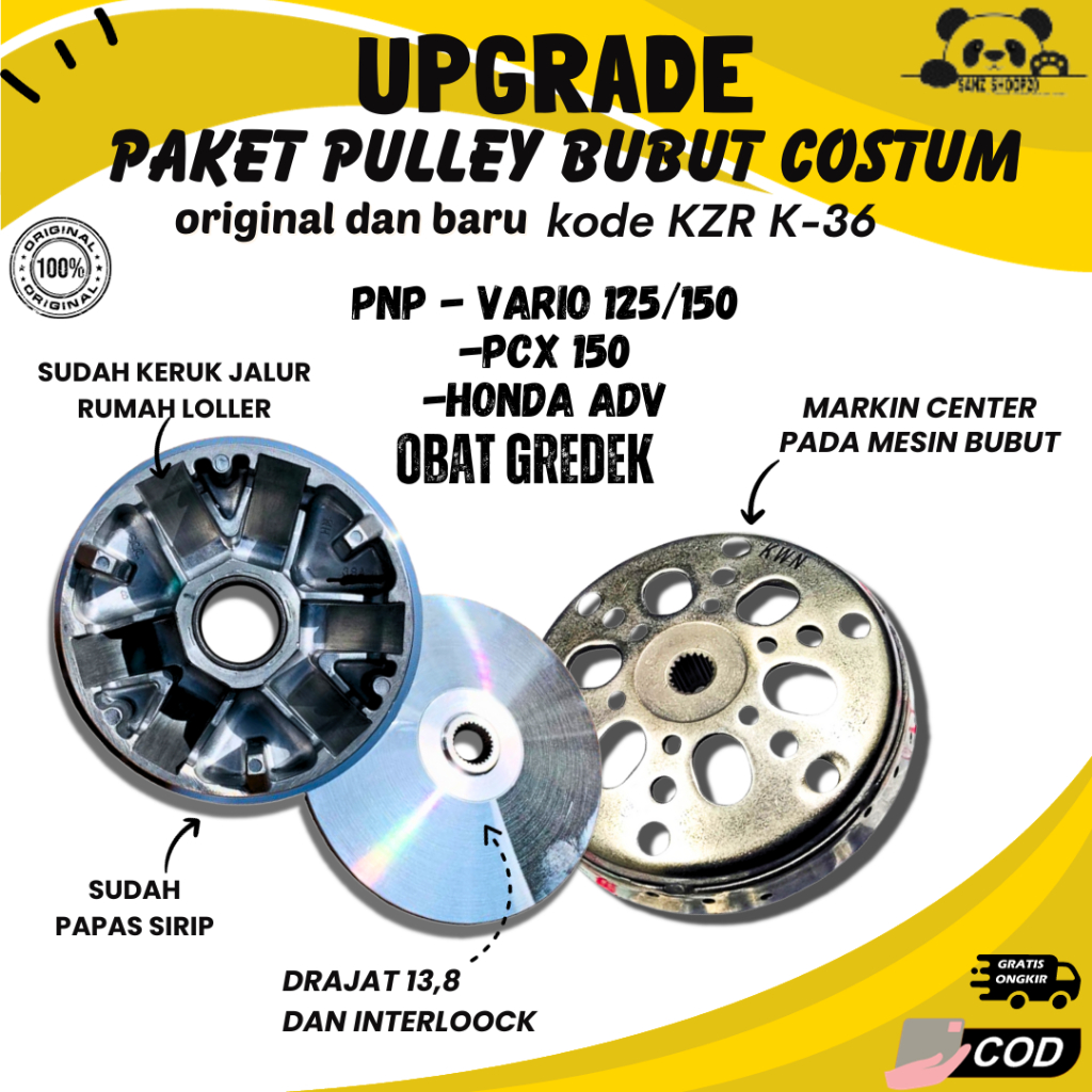 Jual PULLEY BUBUT VARIO 125 150 SET CUSTOM RUMAH ROLLER BUBUT 13,5 ...