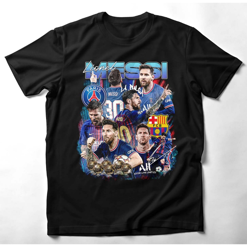 Jual T-Shirt kaos Merchandise Distro Sepak Bola LIONEL MESSI Bahan 24s ...