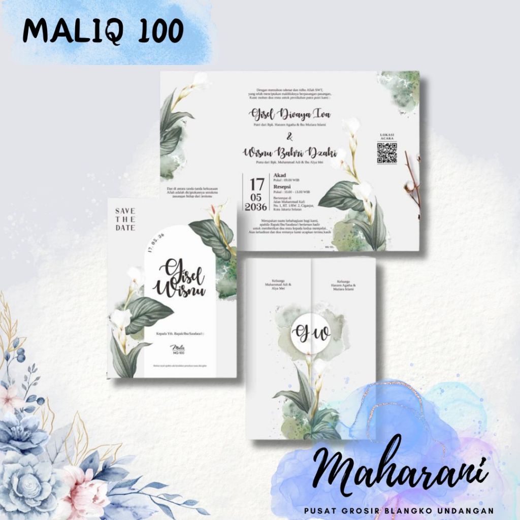 Jual Blangko undangan atau kertas undangan pernikahan merek MALIQ 100 ...