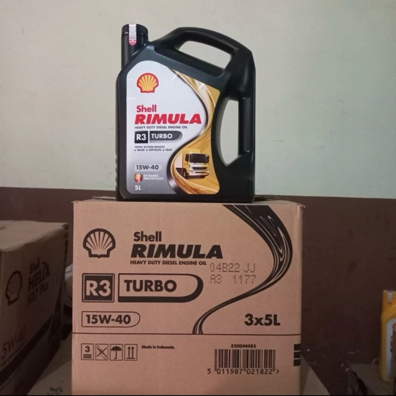 Jual OLI SHELL RIMULA R3 TURBO HEAVY DUTY DIESEL 15W 40 5 LITER ...