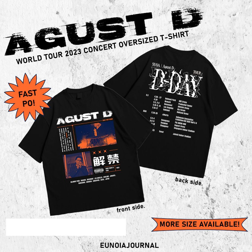Jual AGUST D WORLD TOUR 2023 CONCERT OVERSIZED T-SHIRT | Shopee Indonesia