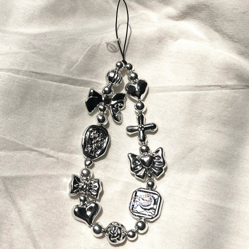 Jual Agape Phone Strap | Premium Limited Luxury Beads | Silver | Chrome ...