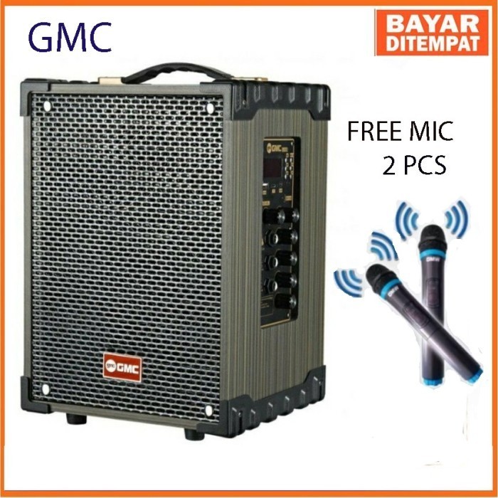 Jual Speaker Gitar Gmc-899P Speaker Bluetooth Portable Free 2 Mic ...