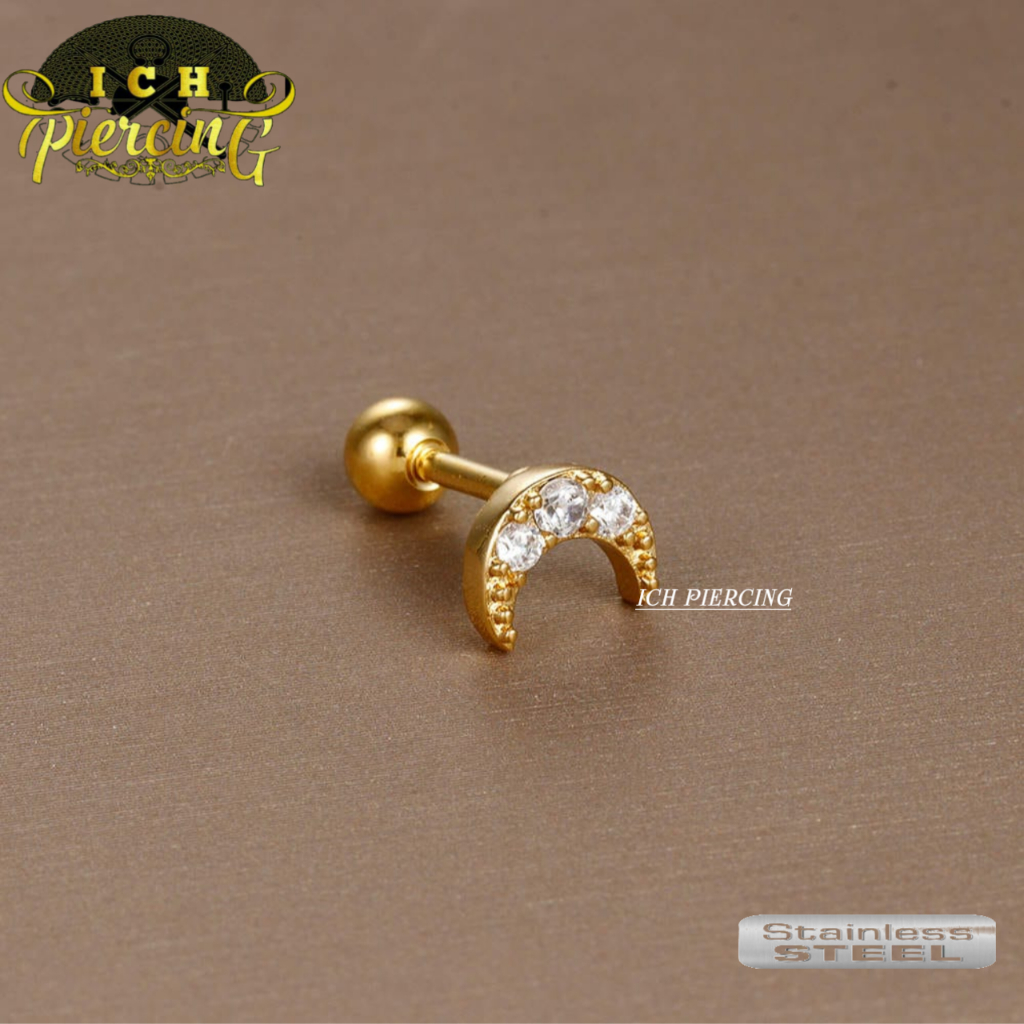 Jual 1pcs anting earlobe standard helix tragus warna gold / anting ...
