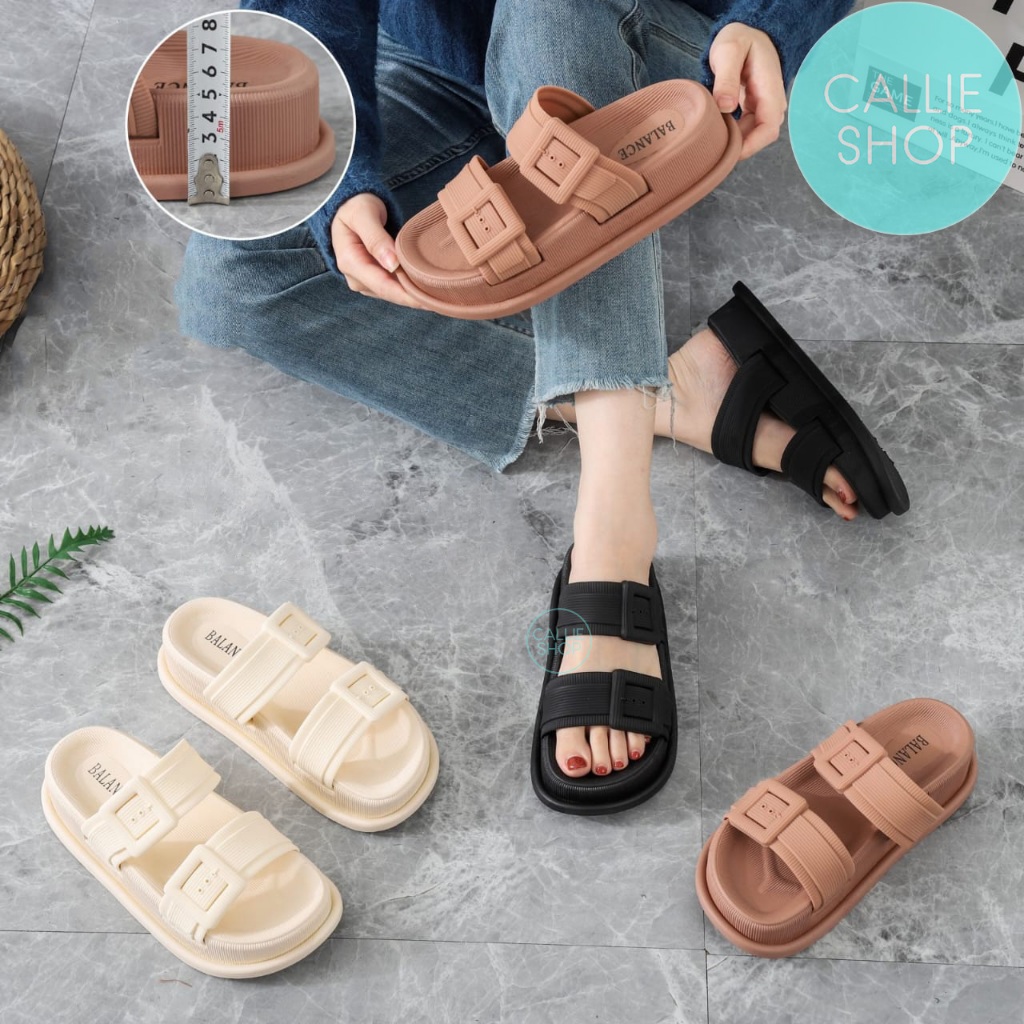 Jual Sandal Platform Garis Jelly Tali 2 Gesper Anti Slip V506-3 GSP2GRS ...