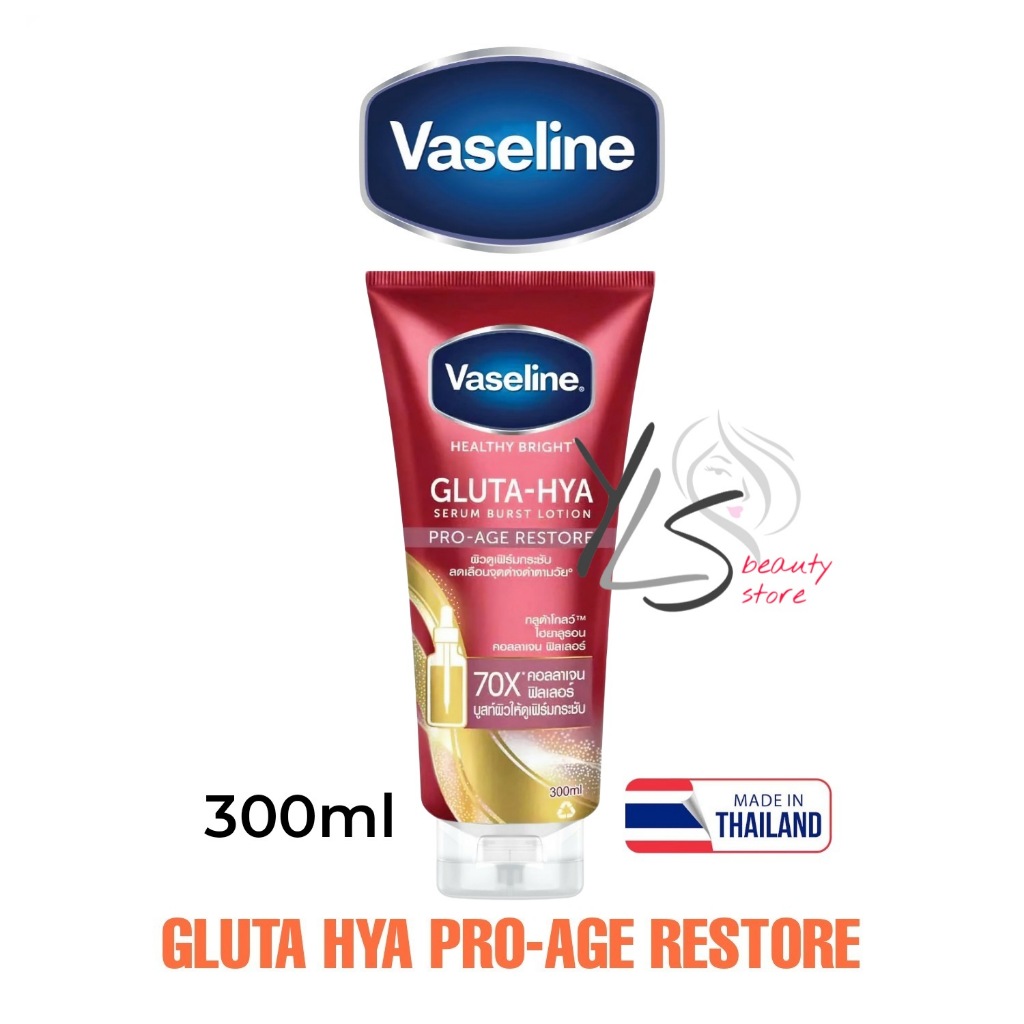 Jual VASELINE GLUTA-HYA PRO AGE RESTORE 300ml - BODY LOTION VASELINE ...