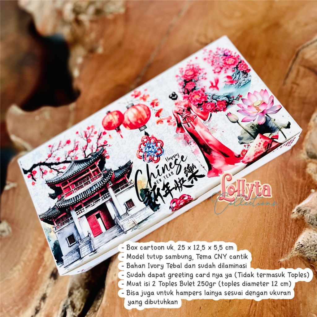 Jual Box CNY isi 2 toples bulet 250gr uk. 25 x 12,5 x 5,5 cm Tema Gong ...