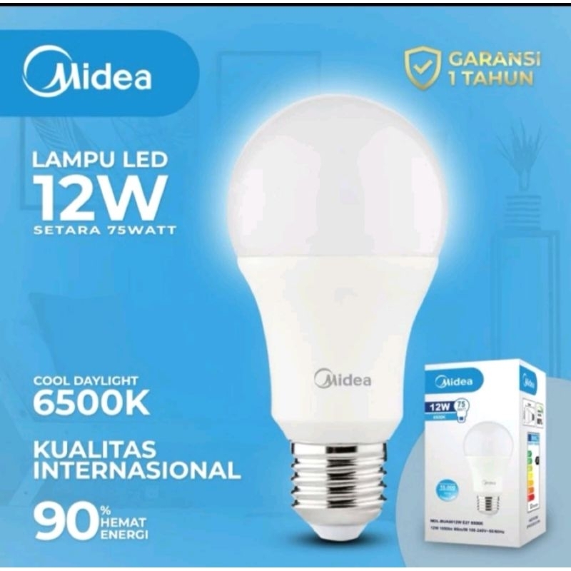 Jual Midea Lampu Led Bubl 12watt Putih 6500k Coolday Light | Shopee ...