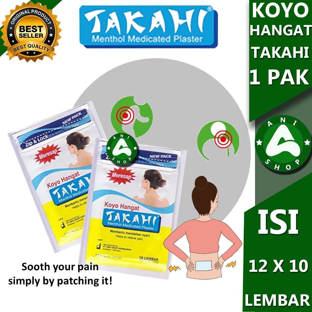 Jual KOYO HANGAT TAKAHI MENTHOL MEDICATED PLASTER 1 SET ISI 10 PCS ani ...