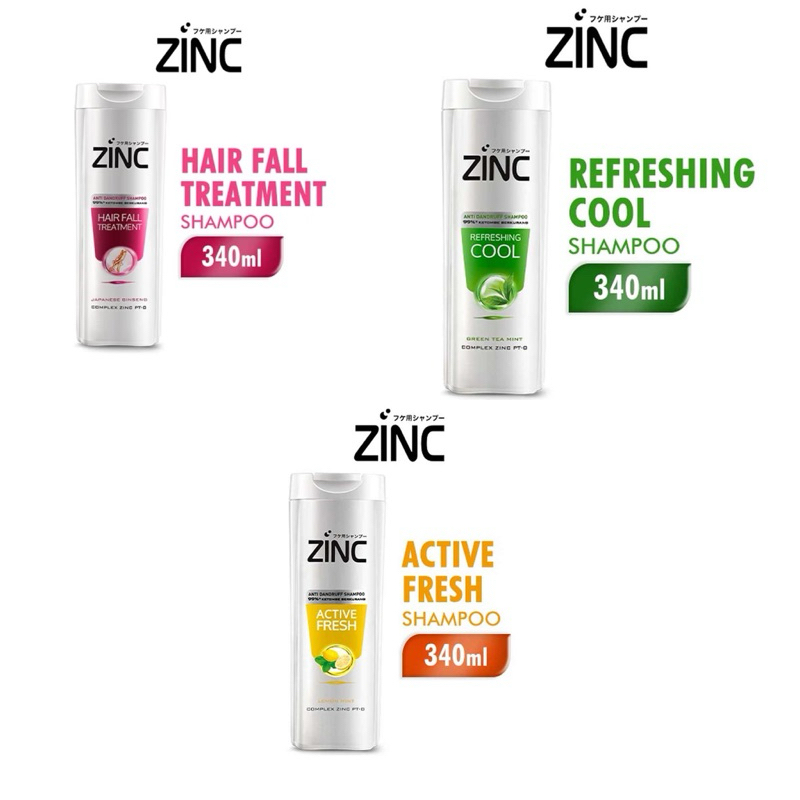 Jual Zinc Shampoo Active Fresh Lemon Mint Pump 340ml / Zinc Shampoo ...