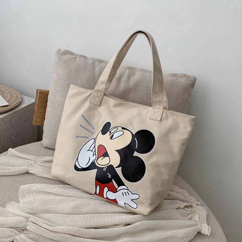 Jual OKHI Totebag mickey disney kekinian tas jalan jalan tas belanja ...