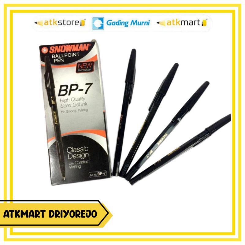 Jual SNOWMAN BALLPOINT BP-7 HITAM, BIRU, MERAH - BULPEN - PULPEN 0.6MM | Shopee Indonesia