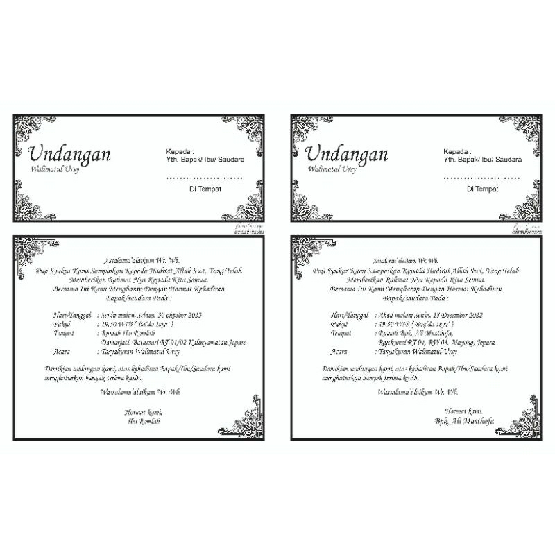 Jual Undangan Hajatan, undangan tasyakuran, undangan kenduren | Shopee ...