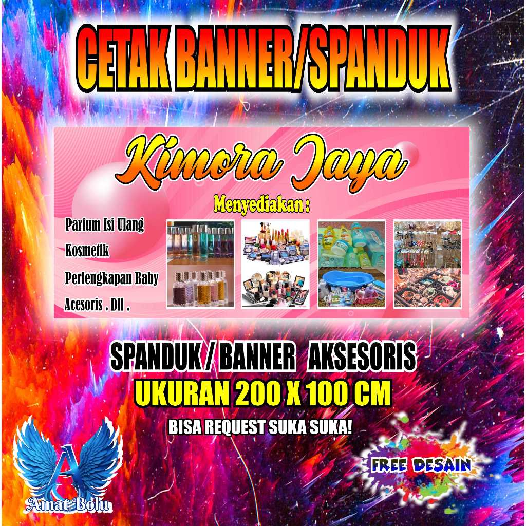 Jual Cetak Banner Cetak Spanduk Pernak Pernik Aksesoris UKURAN 200X100 ...