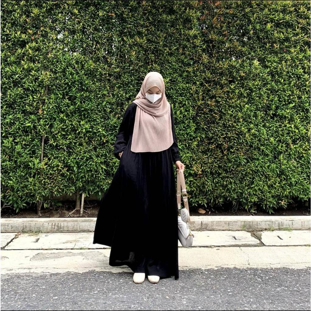 Jual IN WEar - GAMIS HITAM WANITA mahameru dress GAMIS POLO LINEN S M L ...