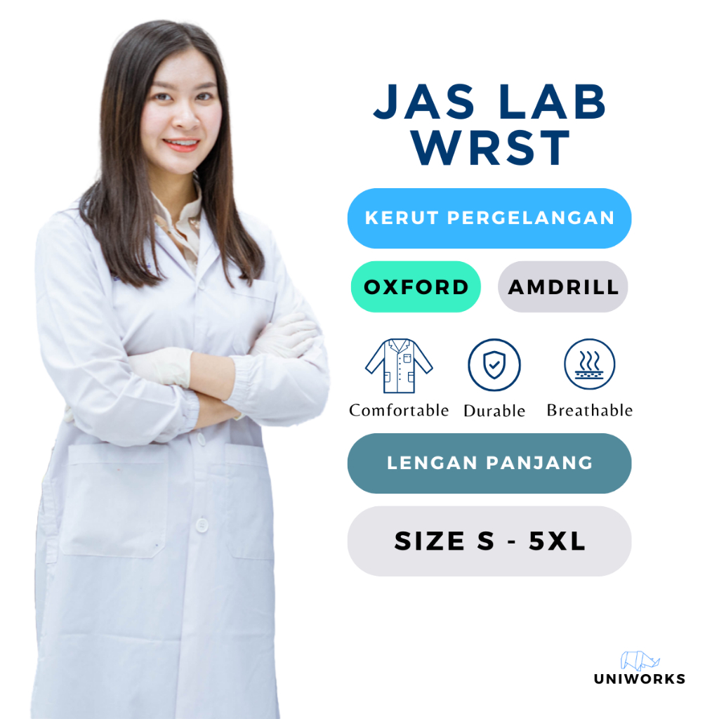 Jual UNIWORKS Jas Lab Lengan Panjang Seri Laboratorium WRST dengan ...