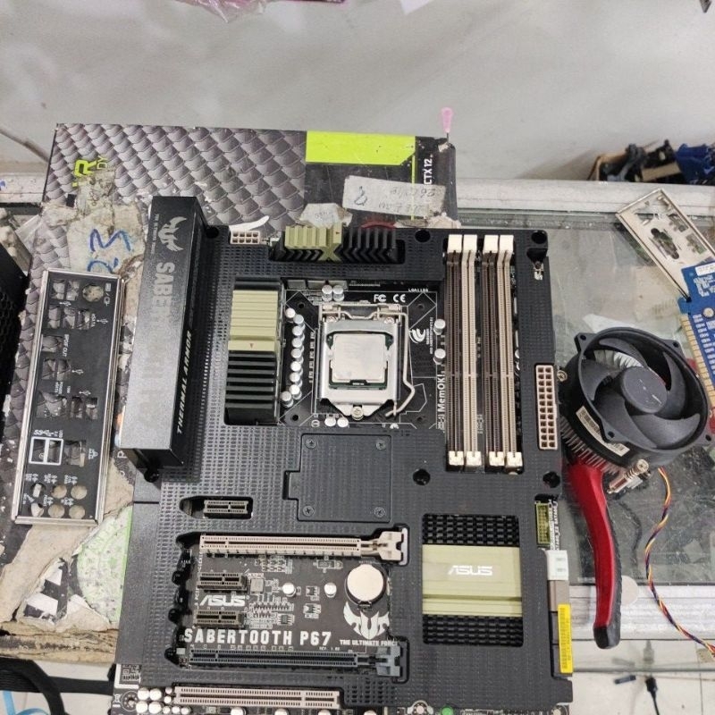 Jual mainboard Asus sabertooth p67 ddr3 procsesor core i7-2600 | Shopee ...