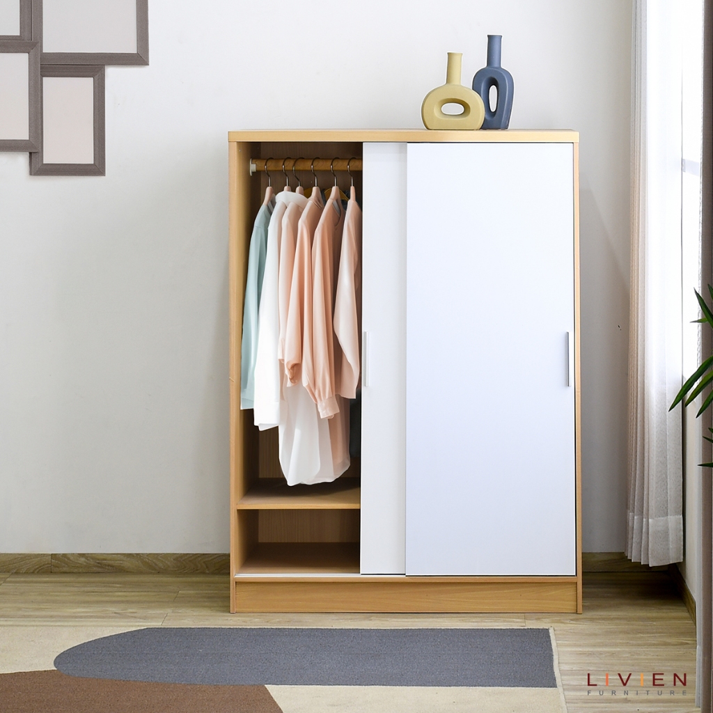 Jual BEE Wardrobe Lemari Pakaian 2 Pintu sleding Murah | Lemari Modern ...