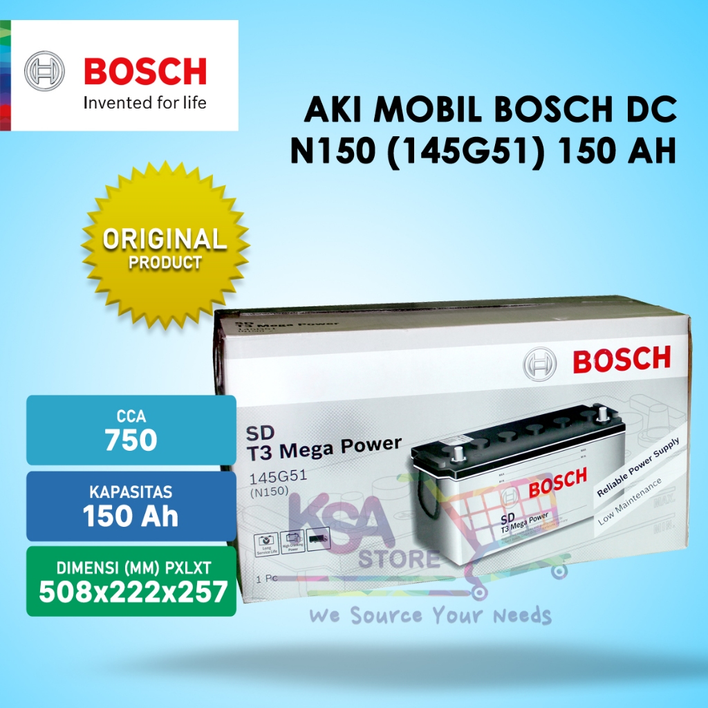 Jual Aki Mobil BOSCH DC N150 (145G51) 150 AH - TRUCK GF/OF/OH | Shopee Indonesia