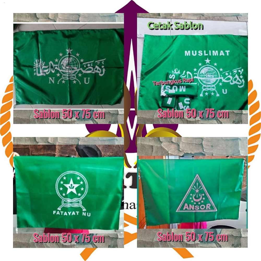 Jual Bendera NU Nahdlatul Ulama Muslimat Fatayat Ansor Sablon Kecil ...