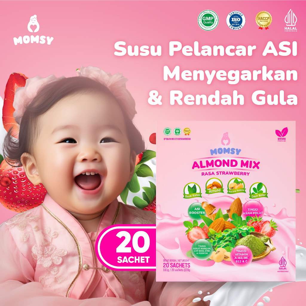 Jual Momsy Almond Mix isi 20sachet / Asi Booster / Minuman Susu Almond ...