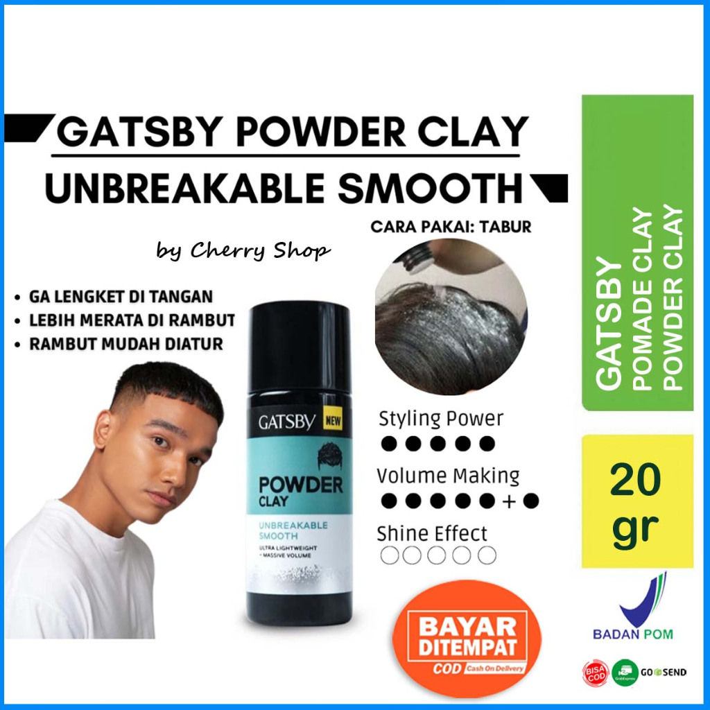 Jual [POWDER CLAY POMADE 20GR | BPOM] Gatsby Powder Clay Unbreakable ...