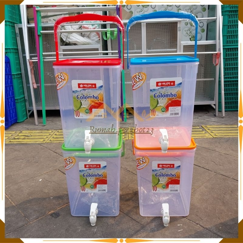 Jual LION STAR D-37 COLOMBO DRINK JAR 10 L WITH HANDLE Dispenser Kran ...